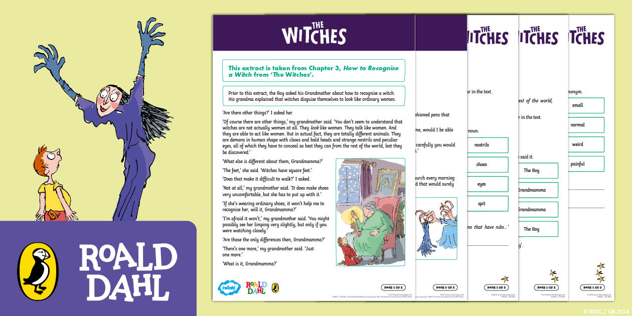 FREE! - The Witches: Reading Comprehension [Ages 7-9]