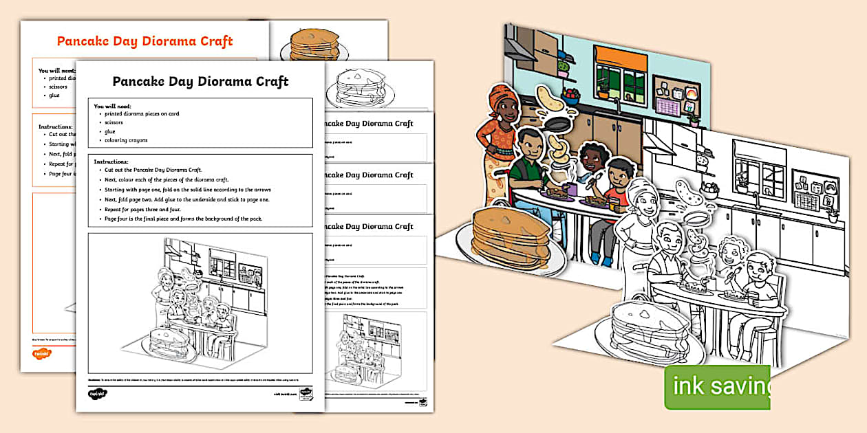 Pancake Day Diorama Craft