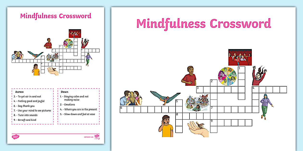 Mindfulness Crossword Puzzle (teacher made) - Twinkl