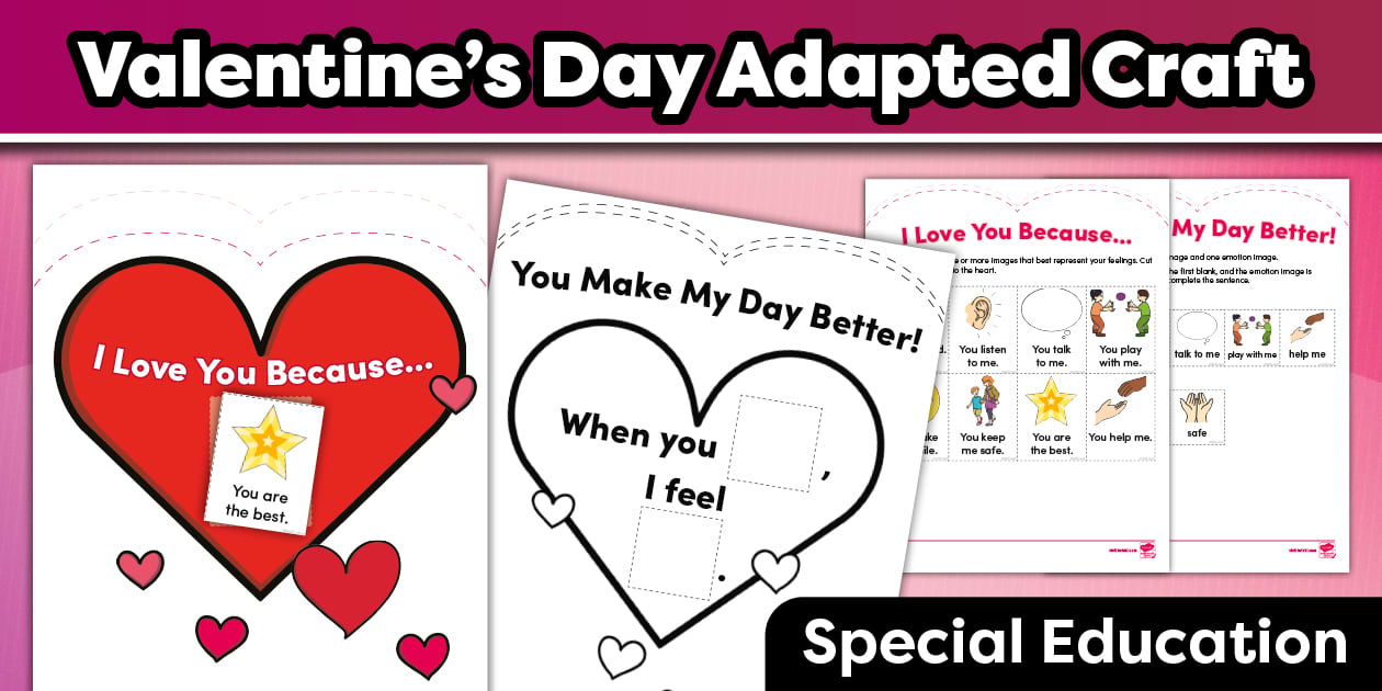 Valentine's Day Adapted Craft for Special Education