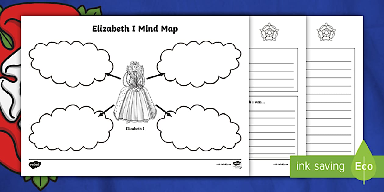 Queen Elizabeth I Worksheet and Mind Map (teacher made)