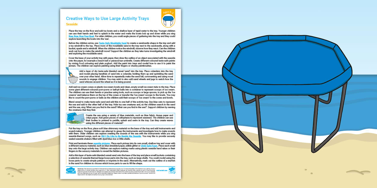 EYFS Ages 0-2 Large Activity Trays: Seaside | Twinkl