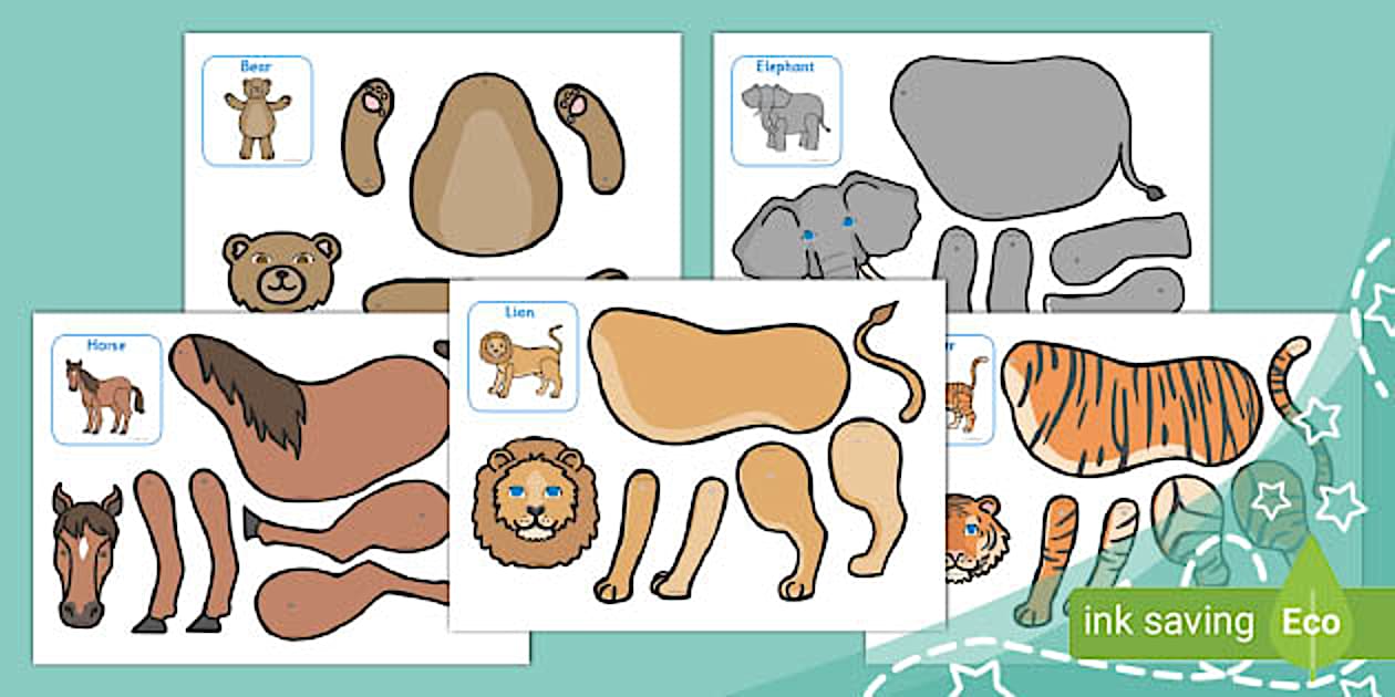 Split Pin Animal Characters (teacher made) - Twinkl