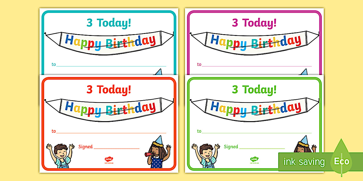 👉 Editable Birthday Certificates (Age 3) - Twinkl