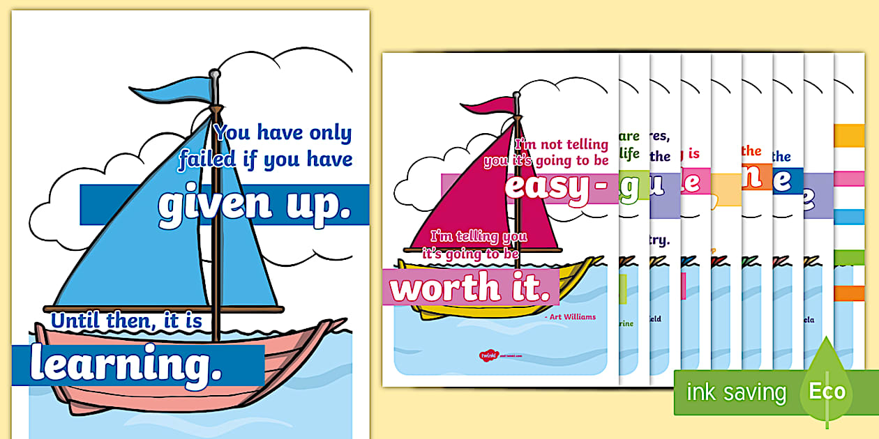 👉 Top 10 Motivational Classroom Quotes on Boats Display Pack