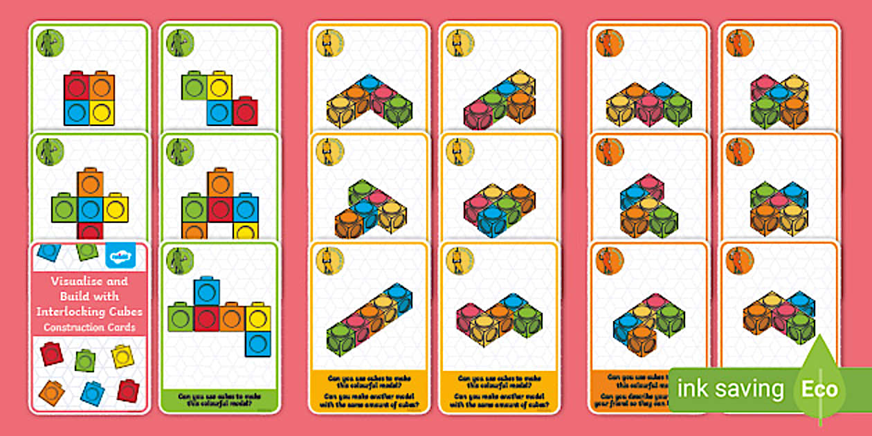 👉 Visualise and Build Interlocking Cubes: Construction Cards