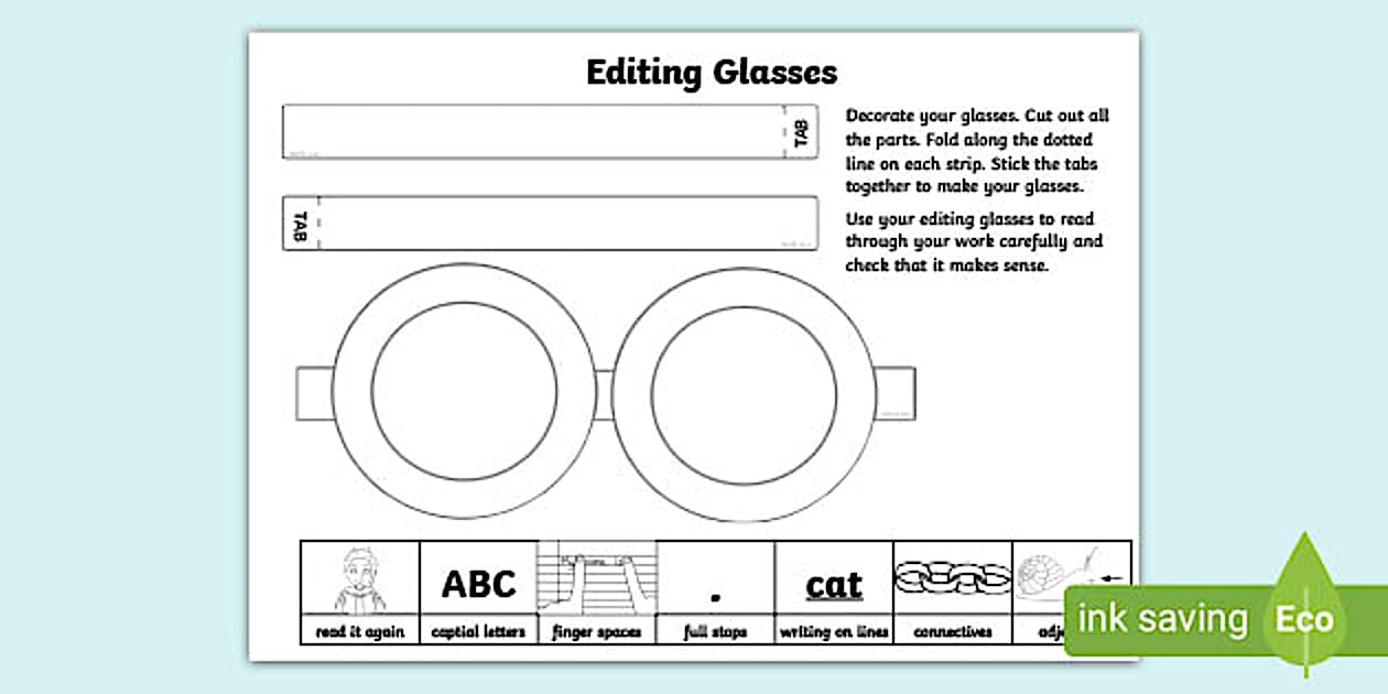 Editing Glasses - Primary Resources (teacher made) - Twinkl