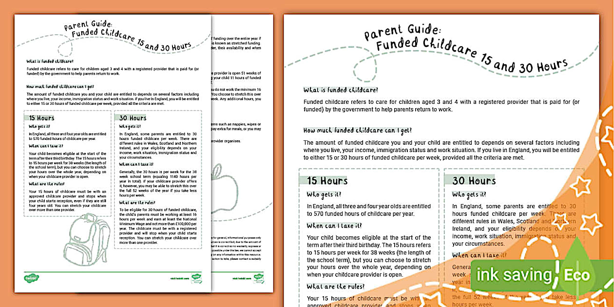 Funded Childcare Information Sheet | 15 and 30 Hours Guide