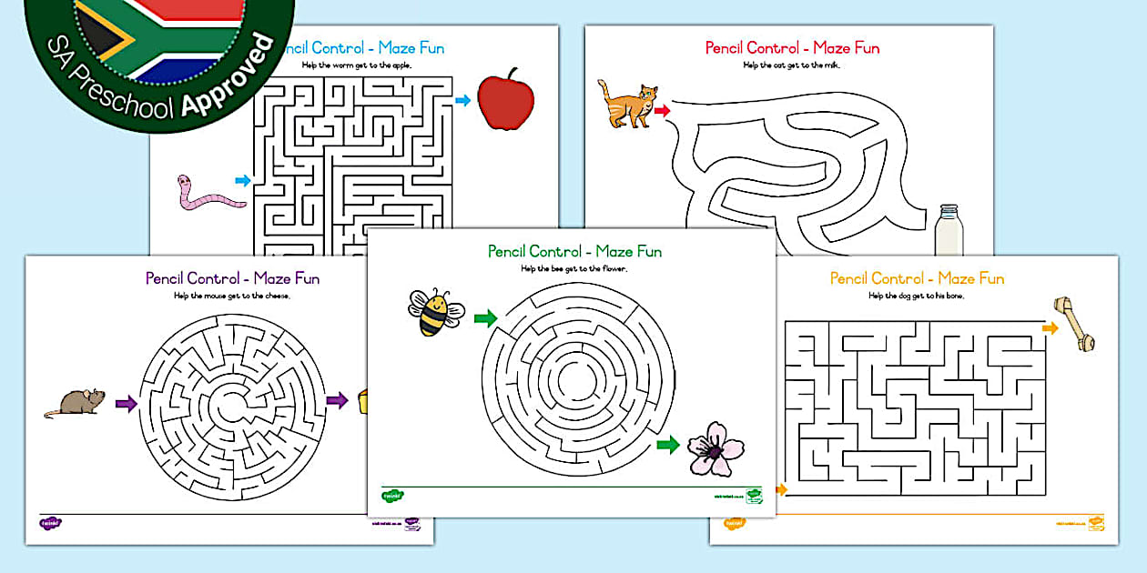 Preschool: Pencil Control- Maze Fun