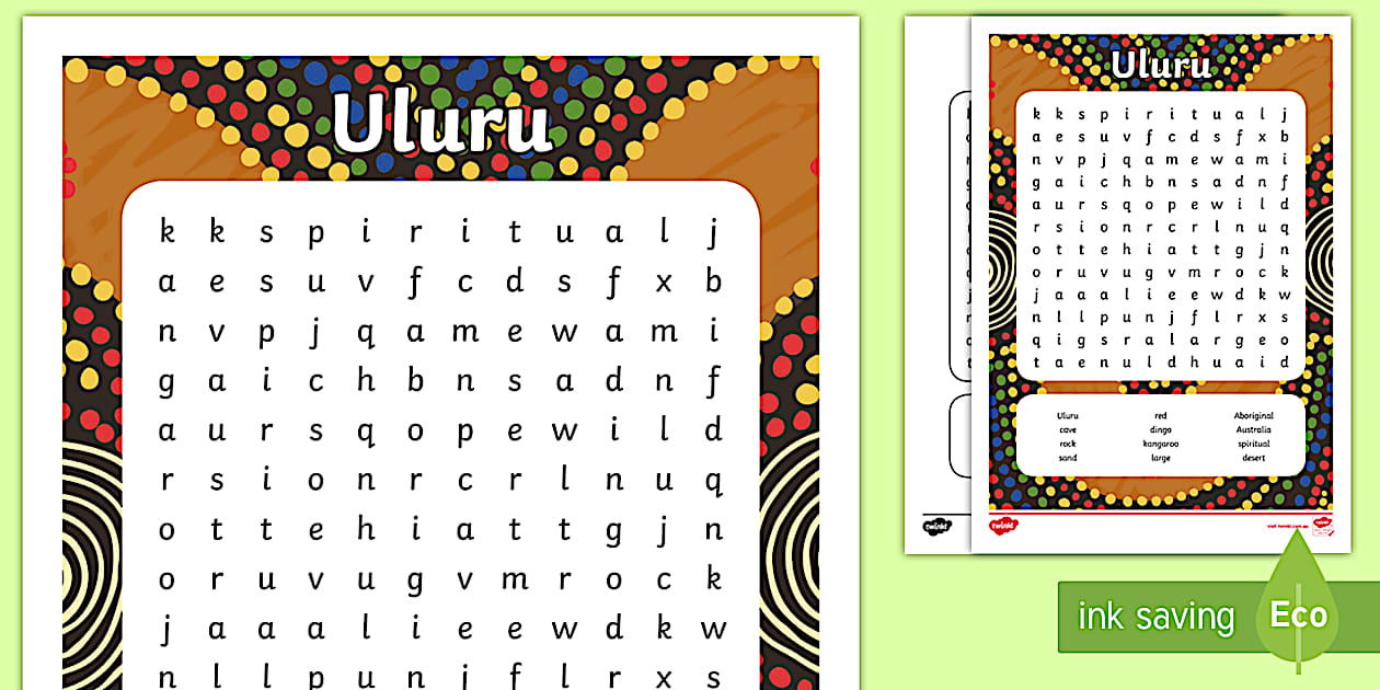 Uluru Word Search (teacher made) - Twinkl