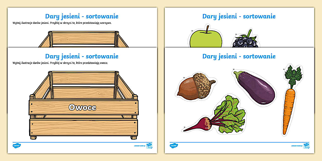 Dary jesieni | Sortowanie | Wycinanka