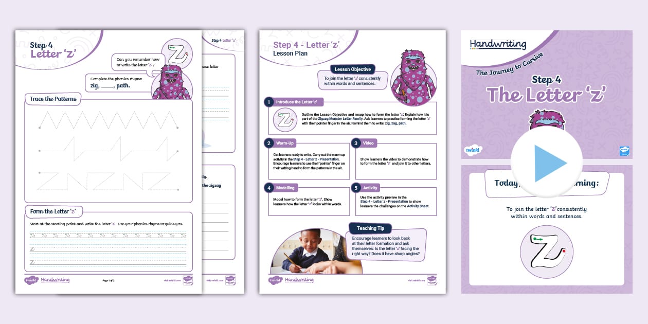 Step 4 Letter 'z' Pack Joined Handwriting Practice