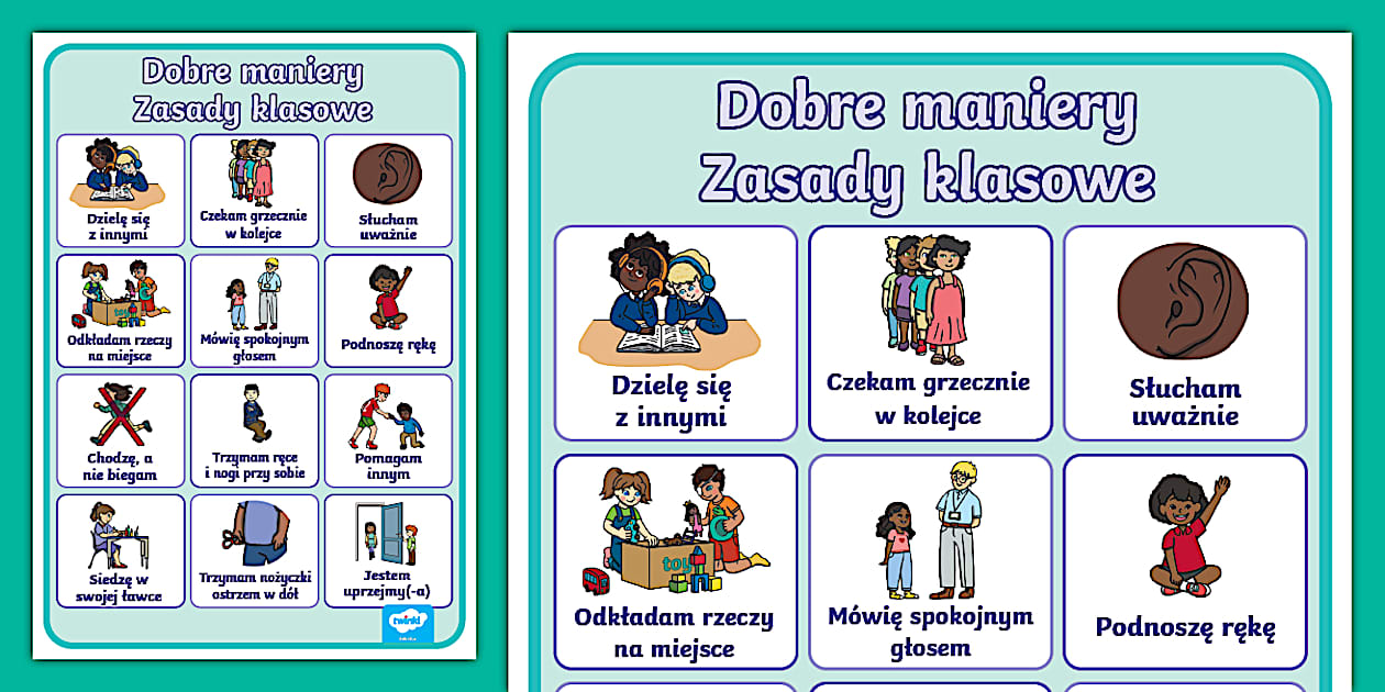 Dobre maniery | TUS | Plakat (professor feito) - Twinkl