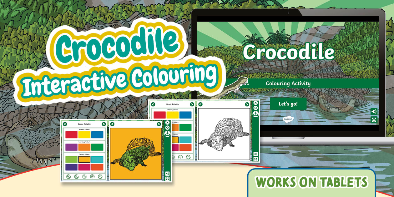 Crocodile Interactive Colouring