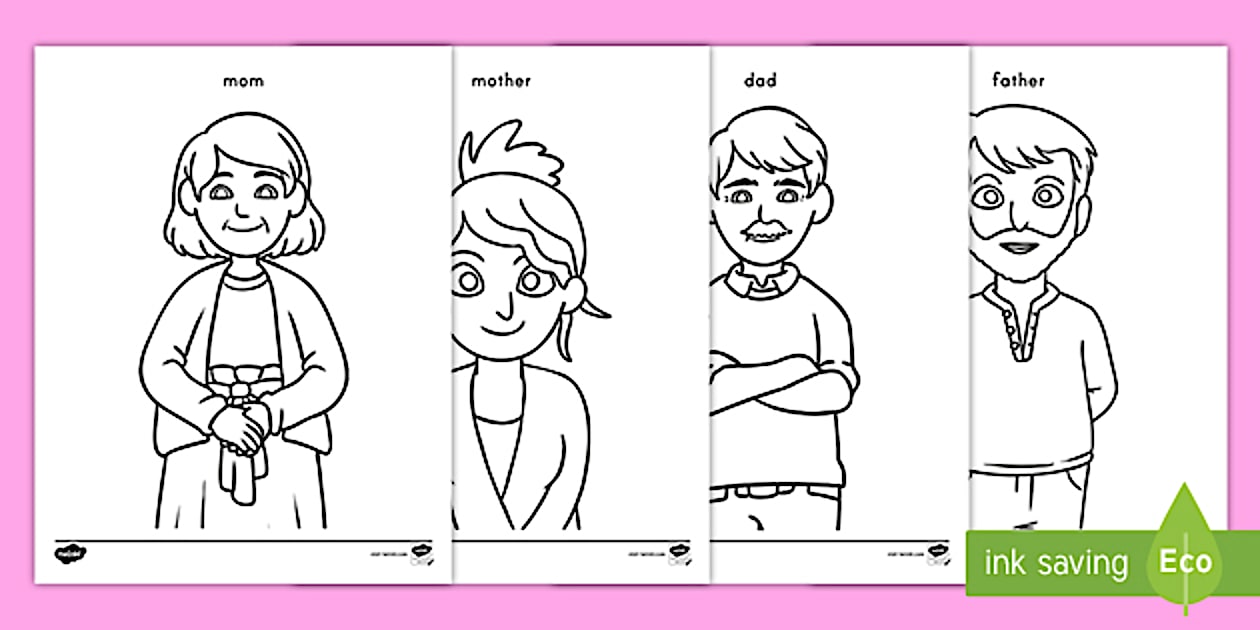 My Family Coloring Sheets (teacher made) - Twinkl