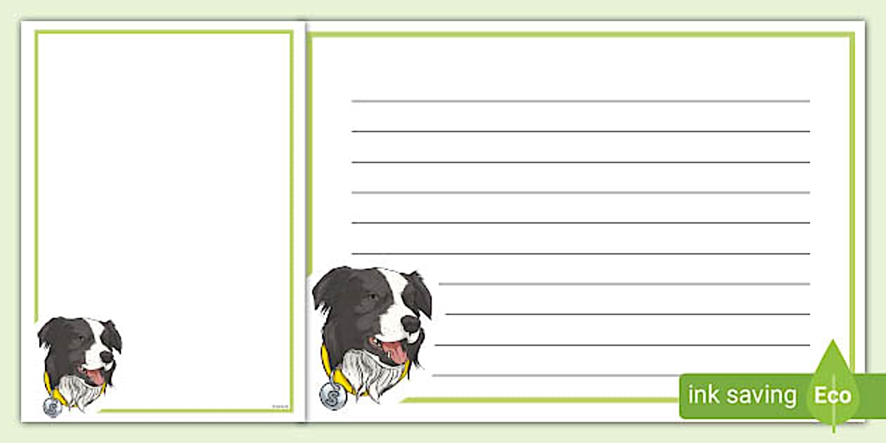 Simple Blank Dog Head Page Border | Page Borders | Twinkl