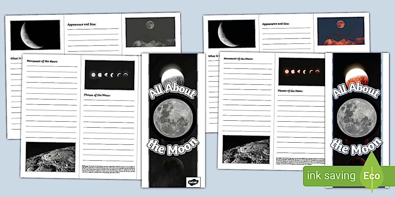 All About the Moon Leaflet Template (Teacher-Made) - Twinkl