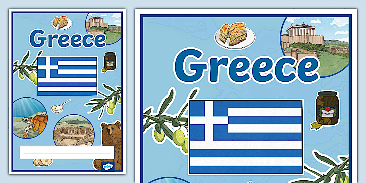 Greece Book Cover (teacher made) - Twinkl