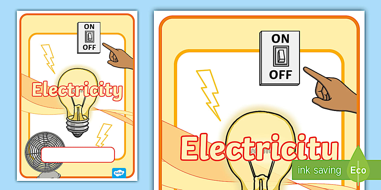 Black and White Electricity Topic Book Cover (teacher made)