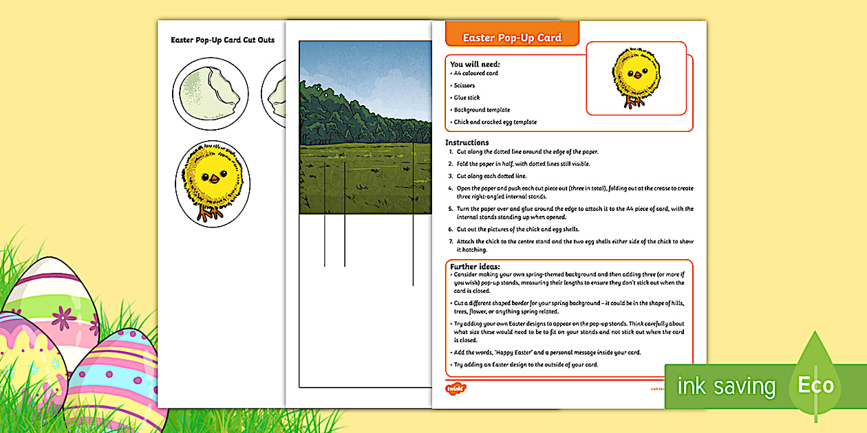 Pop-Up Easter Chick Cards To Make - Events - Twinkl