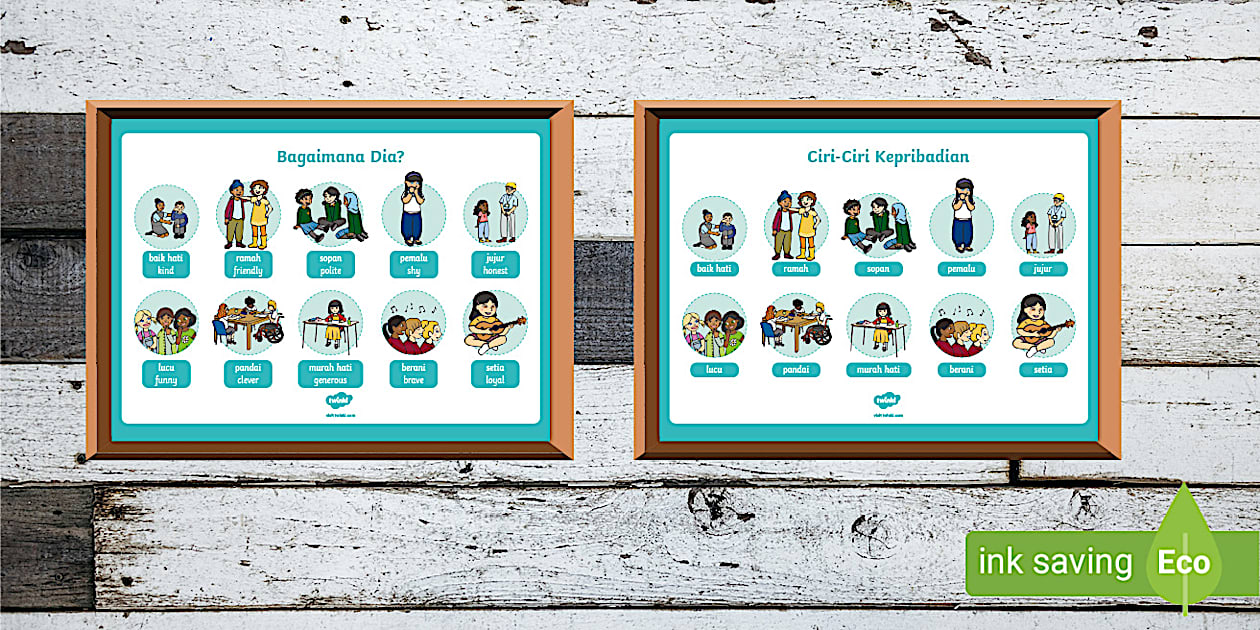 Adjectives Describing People Poster - Indonesian - Twinkl