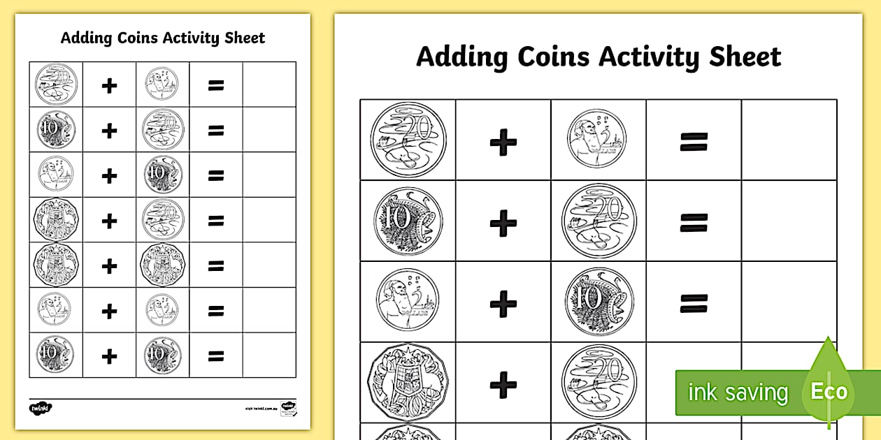 TAS Australian Coins Addition Activity (teacher made)