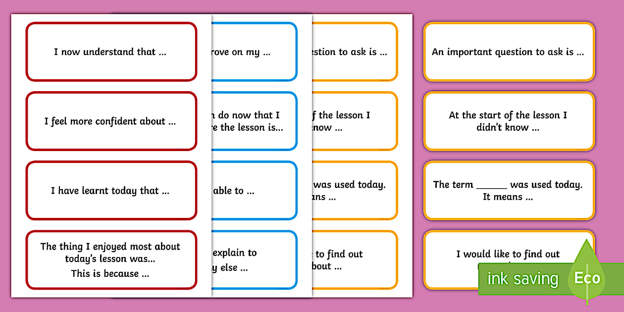 Plenary Cards (teacher made) - Twinkl