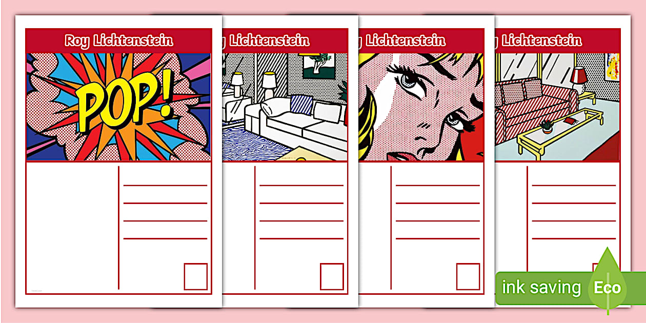 A Pack of Roy Lichtenstein Postcards | Twinkl Pop Art | KS2