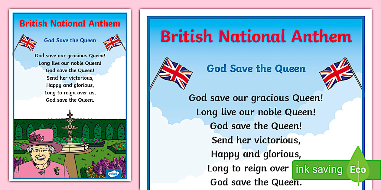 KS1 British National Anthem Display Poster (teacher made)