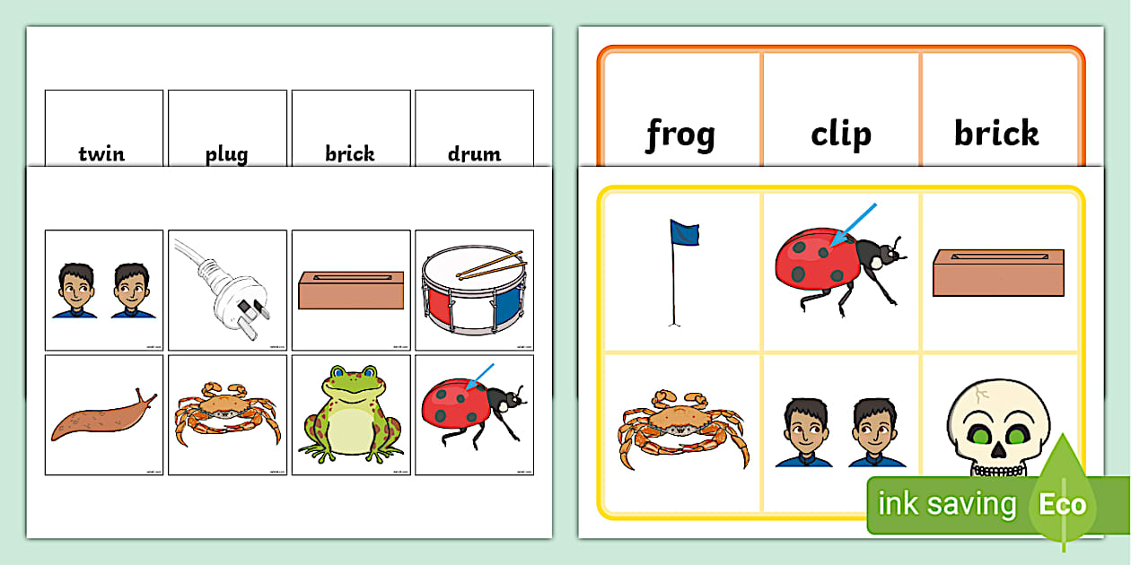 Consonant Blend Words - CCVC Bingo Game