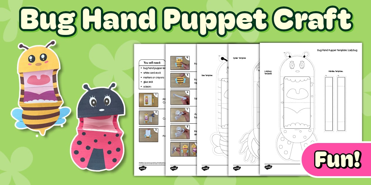 Bugs 3D Hand Puppet Craft