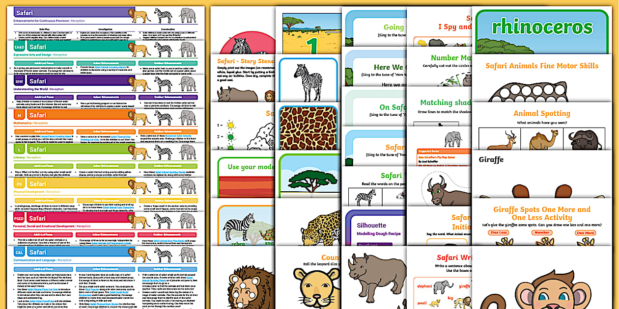 EYFS Safari Activity Planning and Continuous Provision Ideas and ...