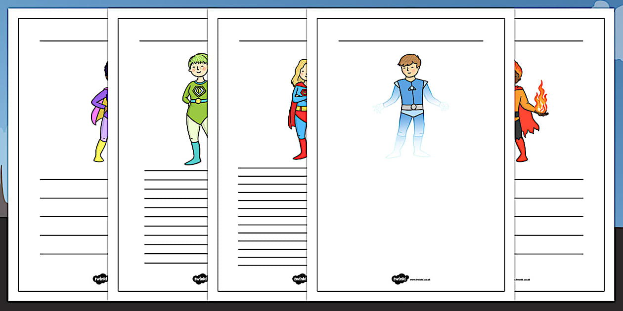 Editable Superhero Themed Writing Frames - Twinkl