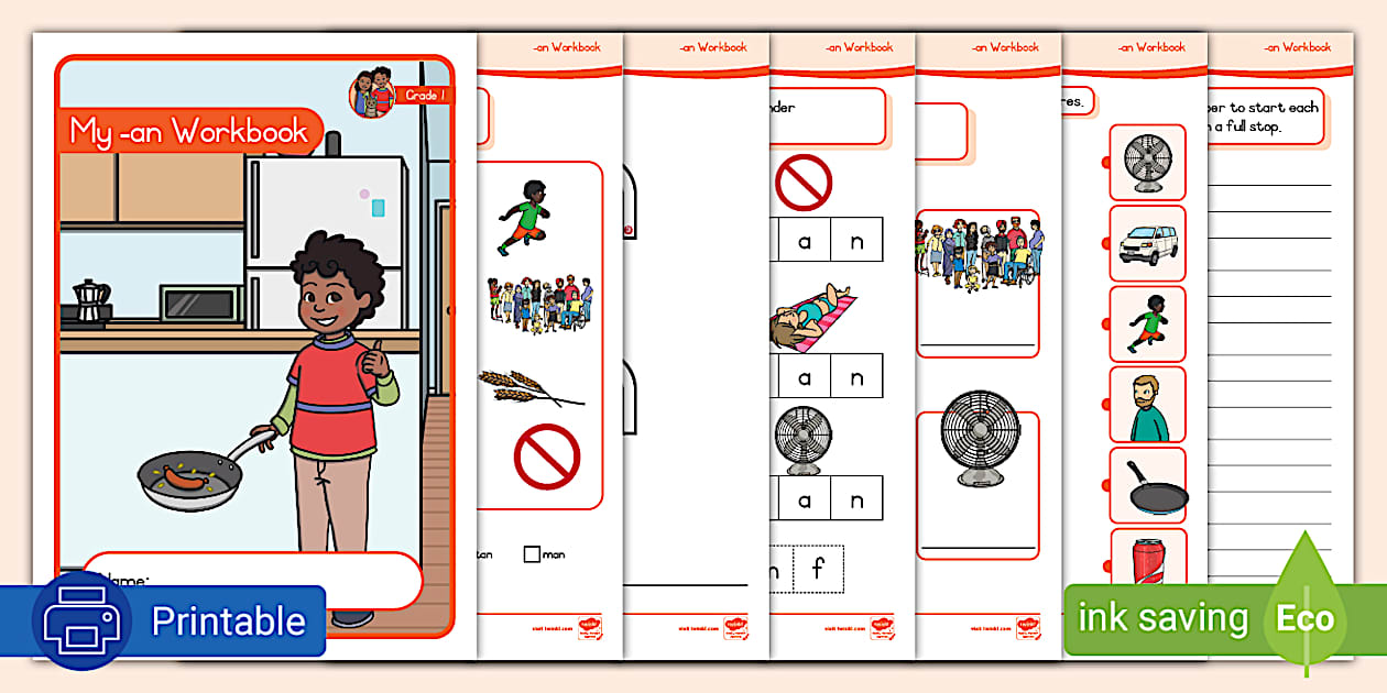 Grade 1 Phonics: -an Workbook