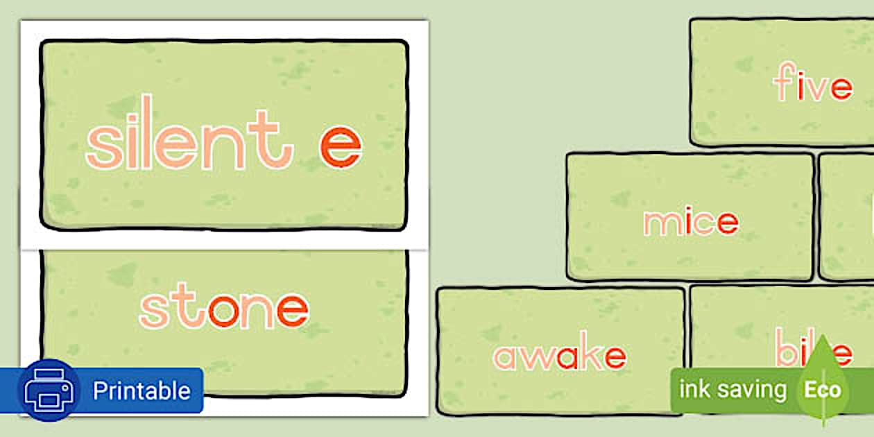 Grade 3 Phonics: Silent e Word Wall Cards