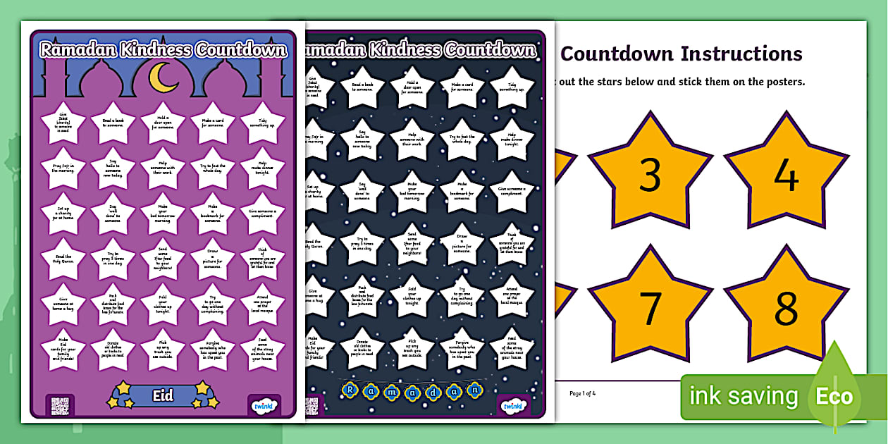 Ramadan Kindness Countdown Calendar - Large (teacher made)