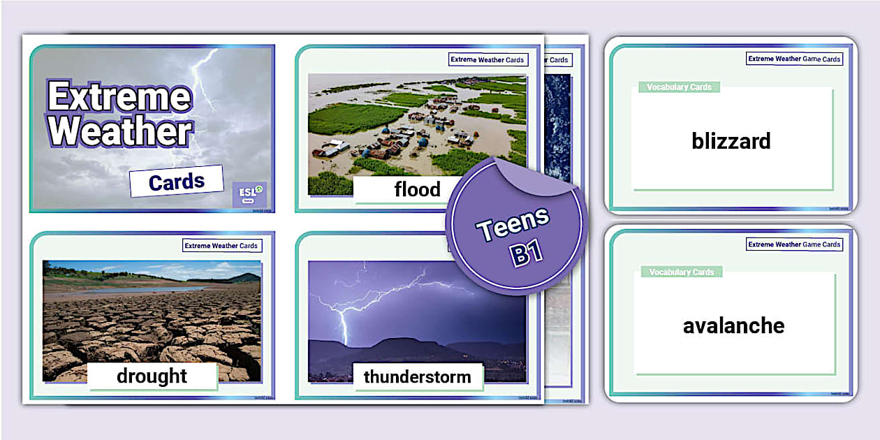 Extreme Weather Cards for Teens (teacher made) - Twinkl