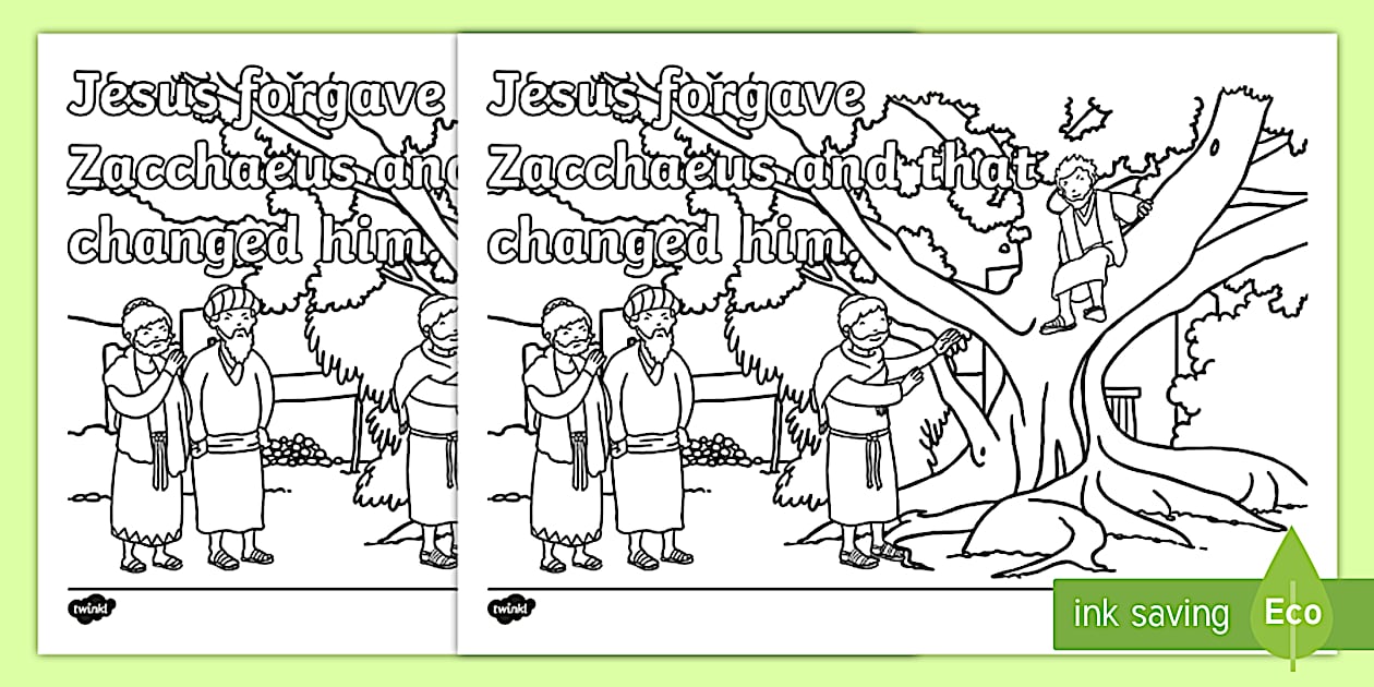 Editable Zacchaeus the Tax Collector Colouring Page - Twinkl