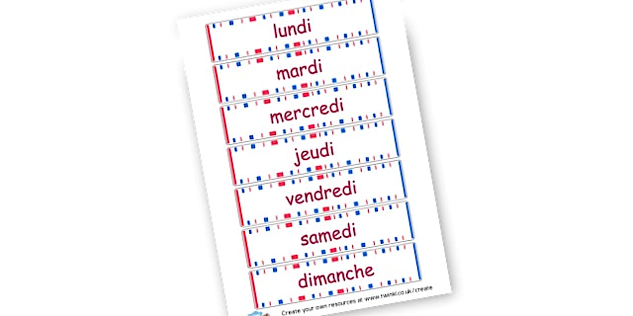 French Days of the Week (teacher made) - Twinkl