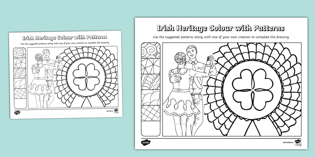 Irish Heritage Colour with Patterns Activity (teacher made)