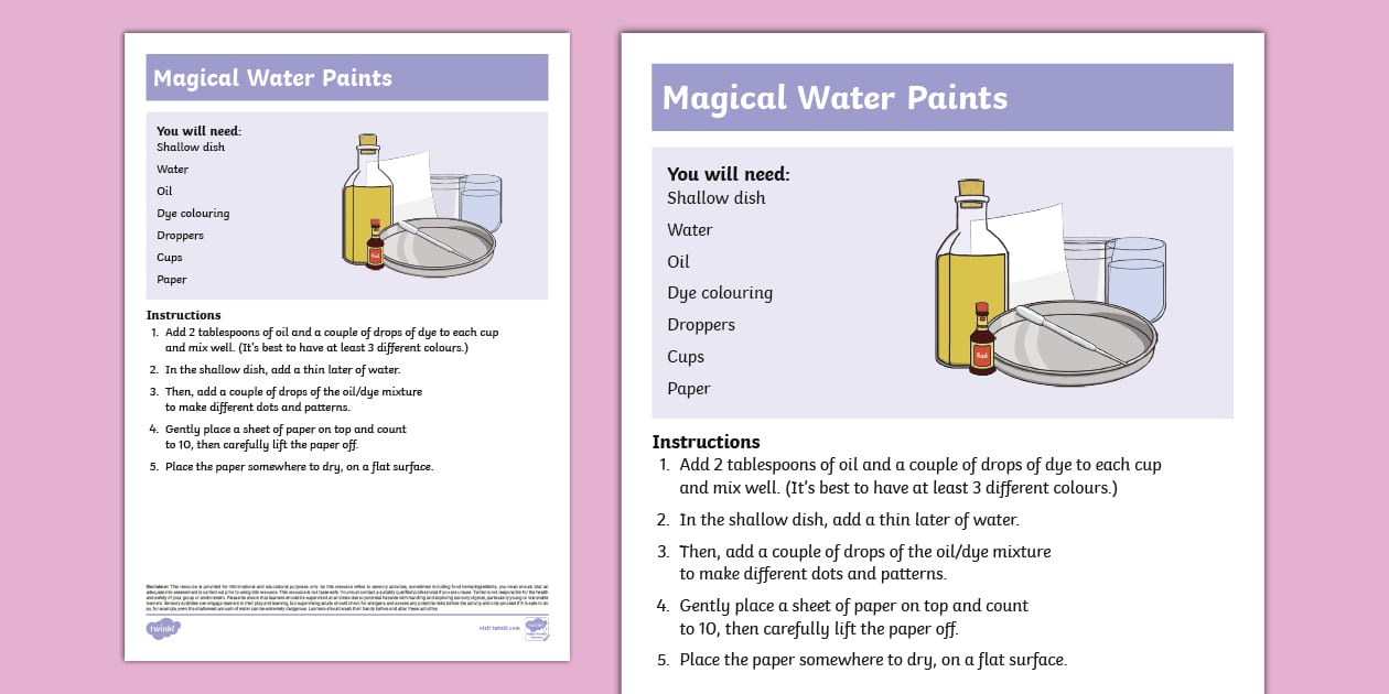 Magical Water Paint Recipe