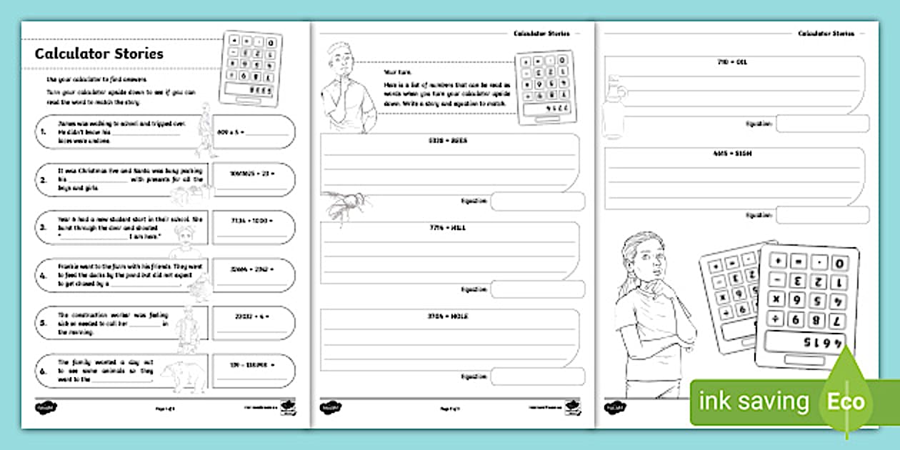 Calculator Stories (teacher made) - Twinkl