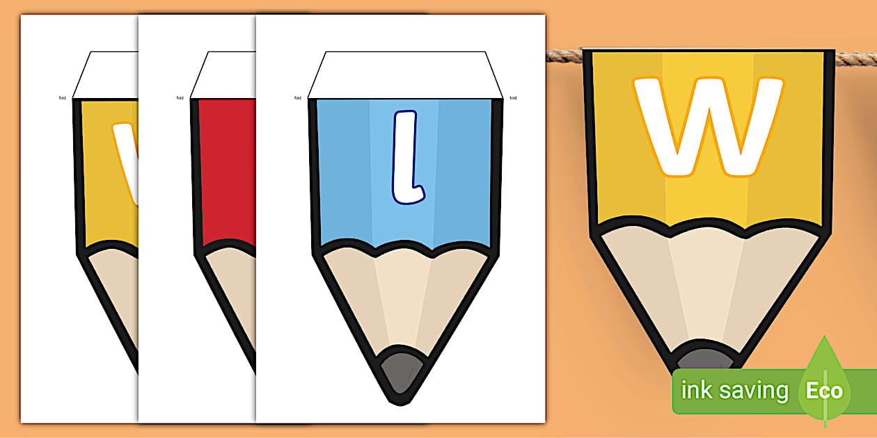 👉 Welcome to Nursery Pencil Themed Display Bunting