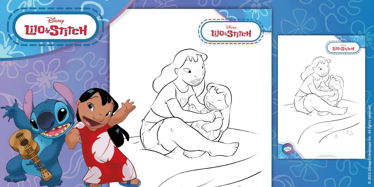 Lilo & Stitch: Nani and Lilo Colouring Page