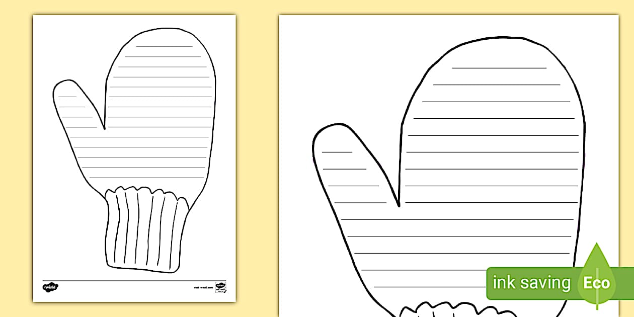 Mitten Writing Template (teacher made) - Twinkl