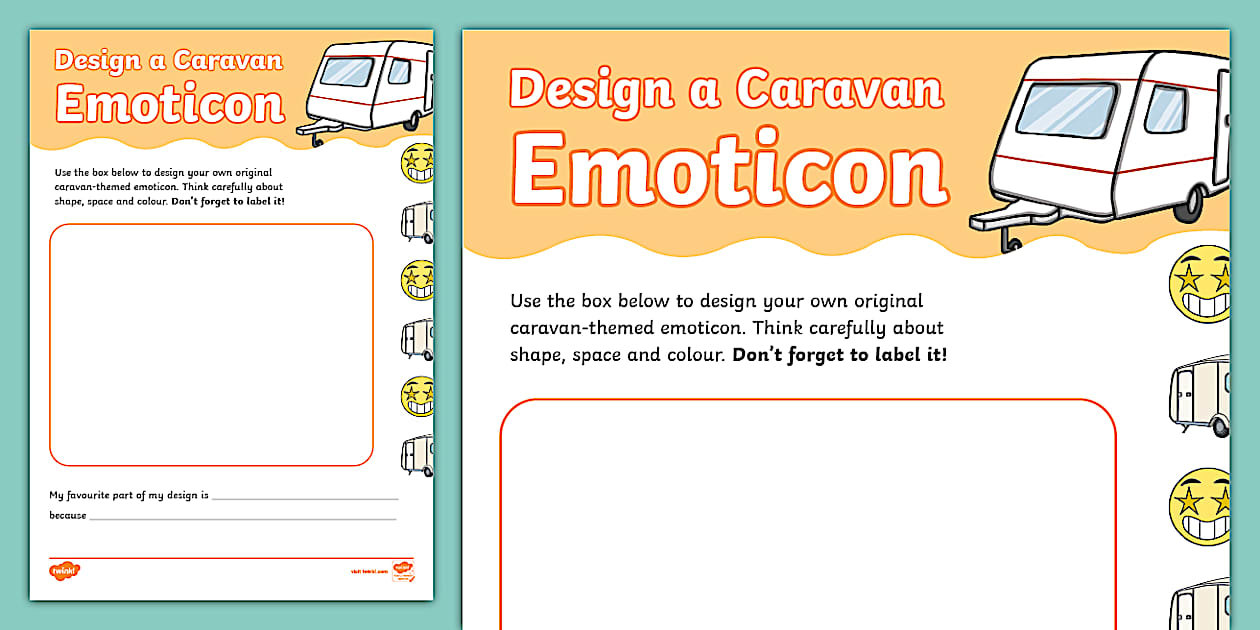 Design Your Own Caravan Emoticon Activity (Teacher-Made)