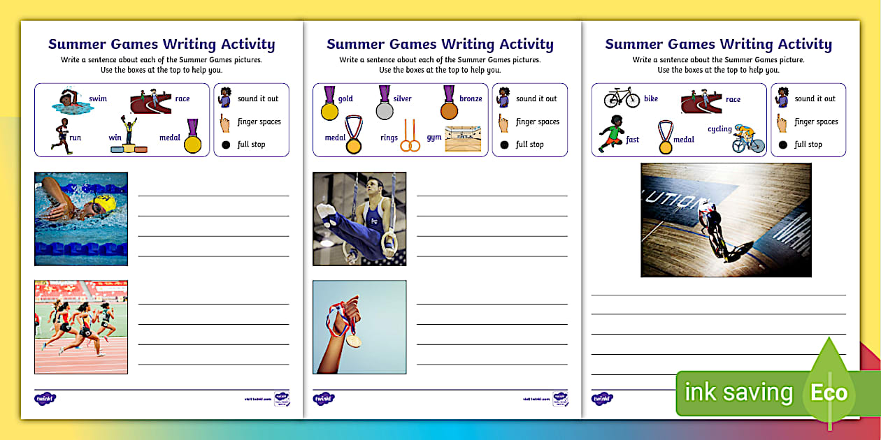 Summer Games Writing Activities (Hecho por educadores)