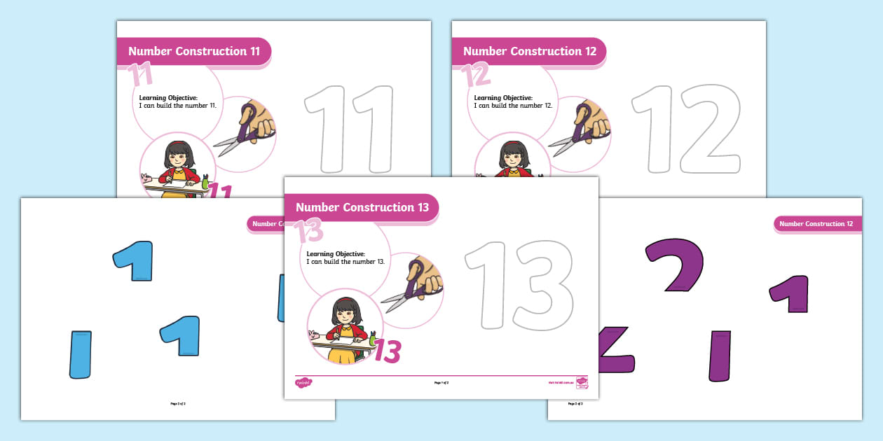 👉 I Can Build Numbers 11-20 Craft Activity Pack - Twinkl