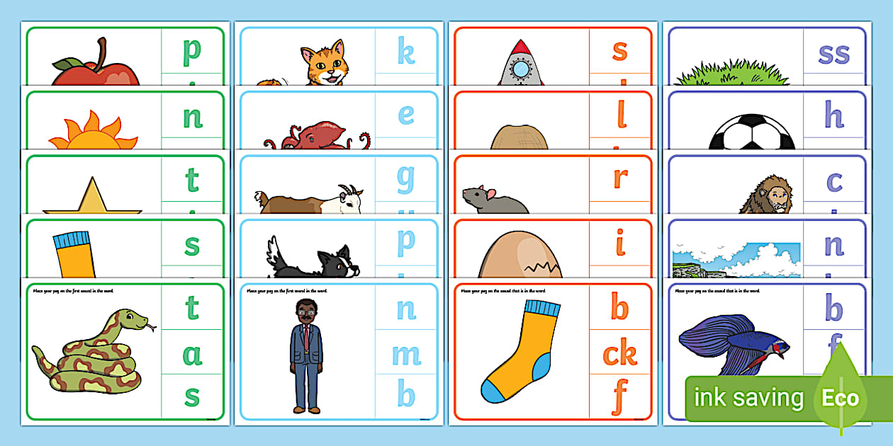 Phase 2 Peg Matching Cards (teacher made) - Twinkl