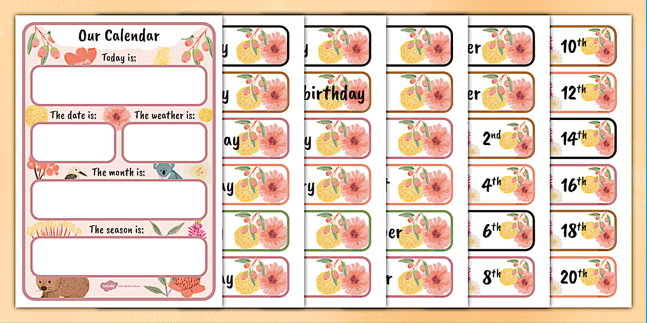 Home Among the Gum Trees Daily Calendar and Weather Chart